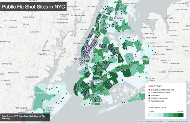 Comparing Flu Shot Site Locations and Neighborhood Populations ...