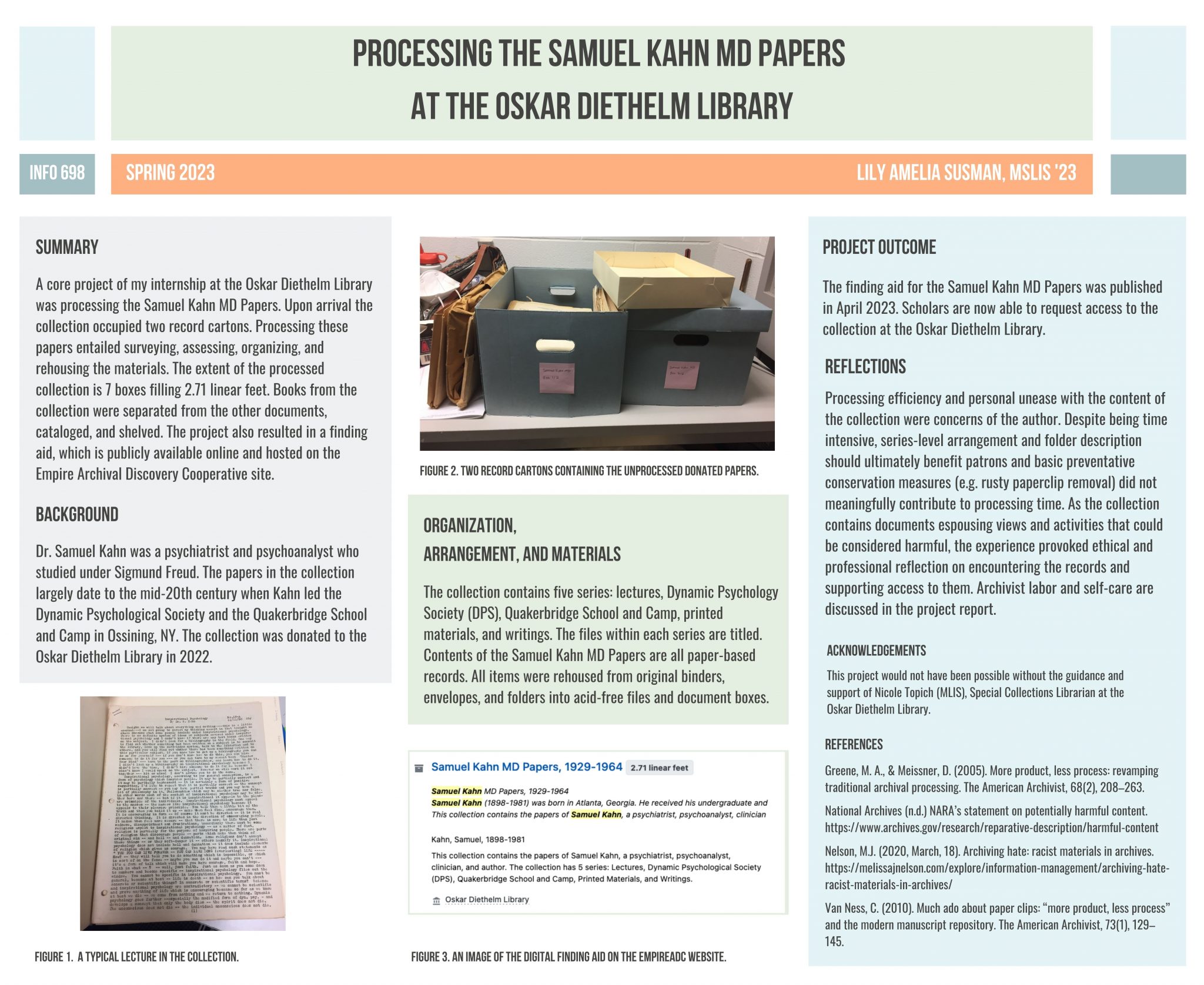 Processing the Samuel Kahn MD Papers at the Oskar Diethelm Library – # ...