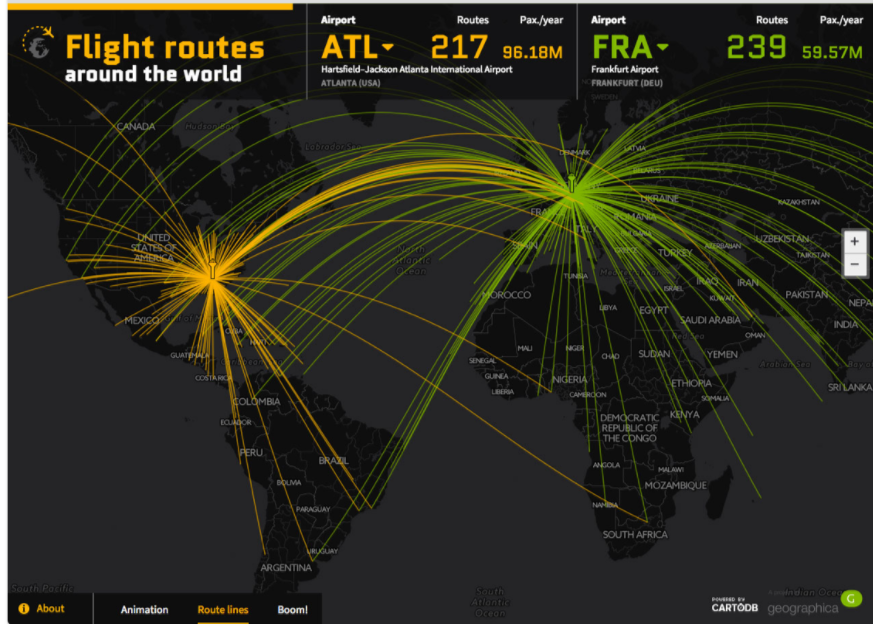Visualization of US Domestic Flights | Student Work