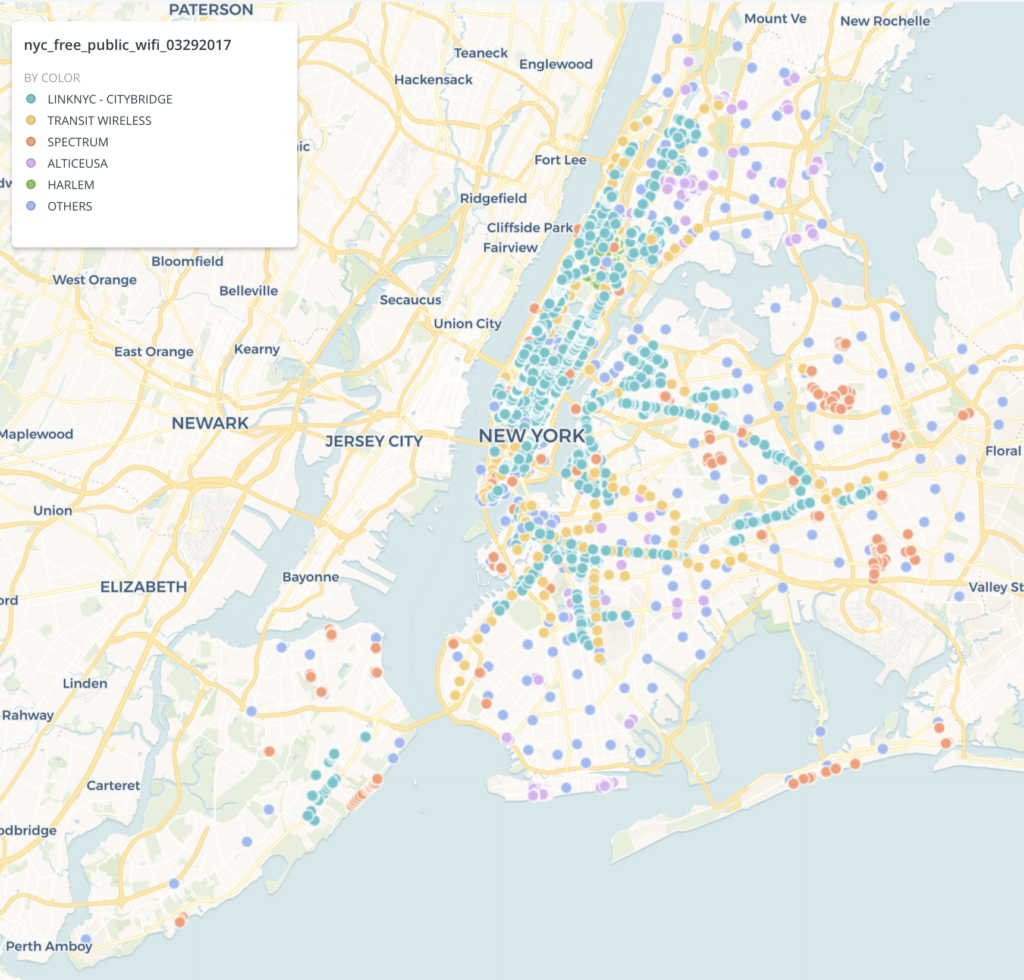 NYC wifi hotspot locations visualization and analyzation | Student Work