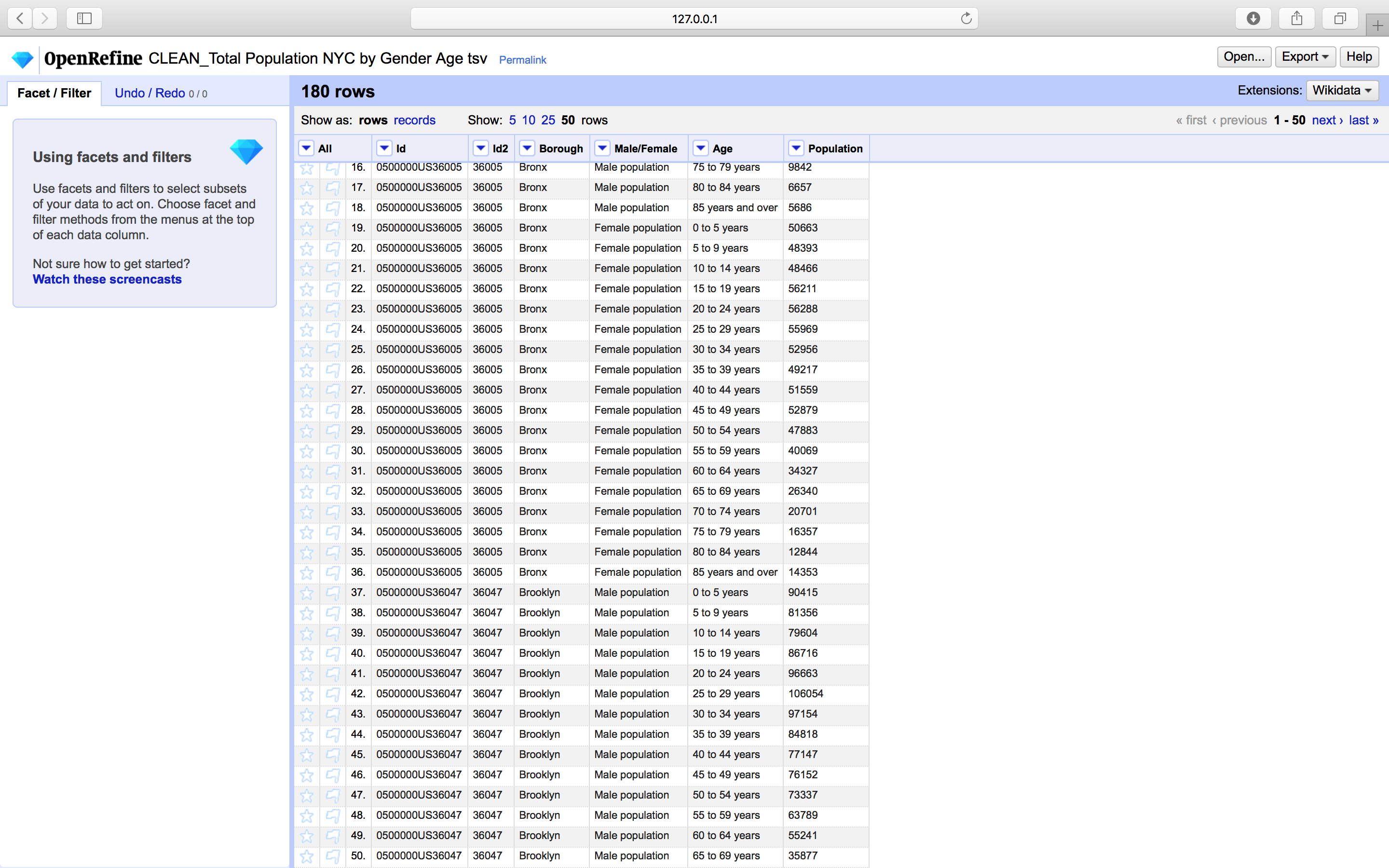 openrefine – Information Visualization