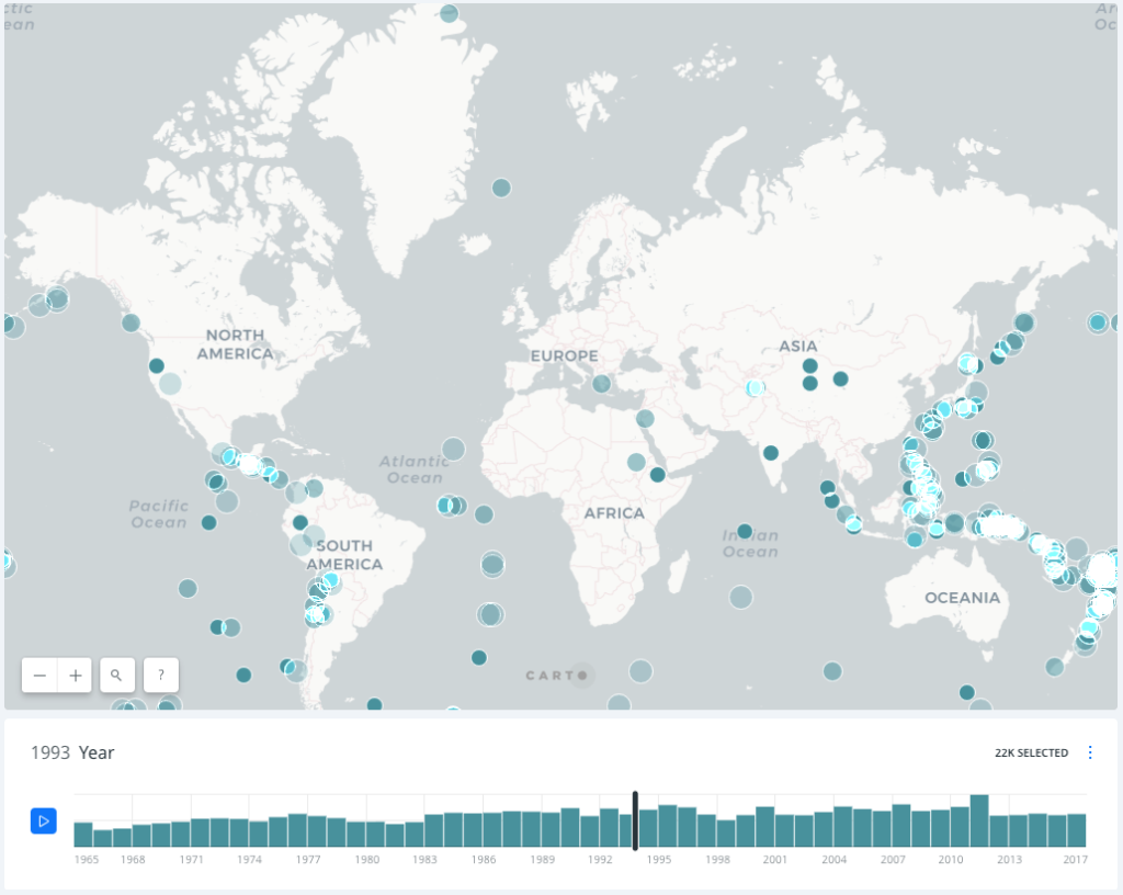 Mapping the World of Earthquakes using Carto | Student Work