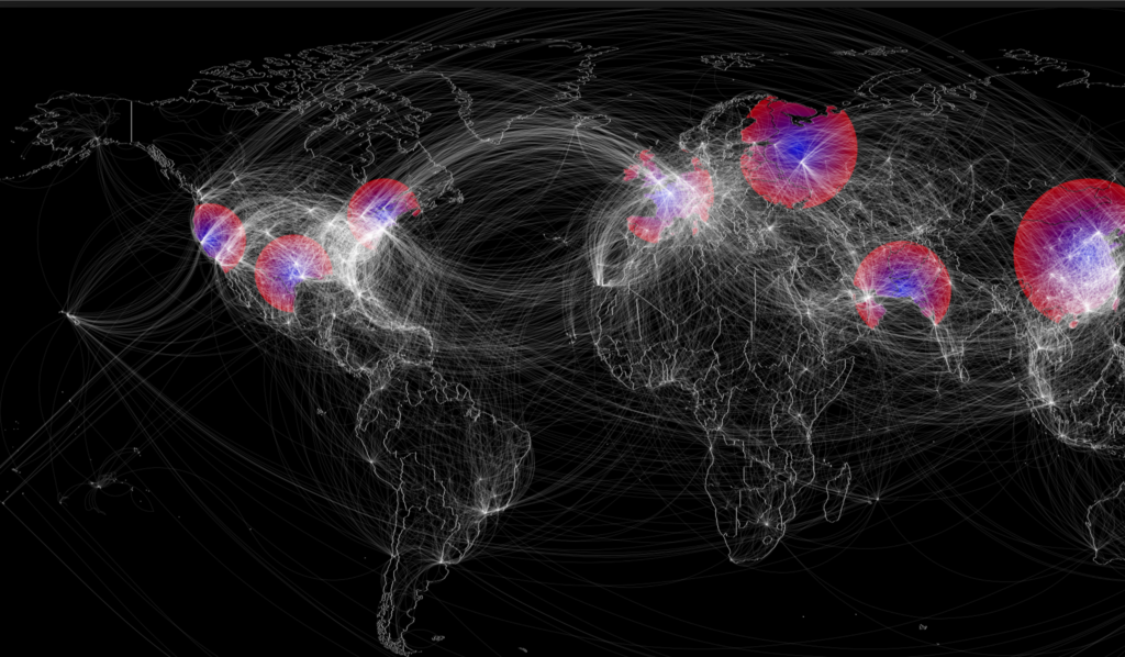 network graph of airline routes - Information Visualization