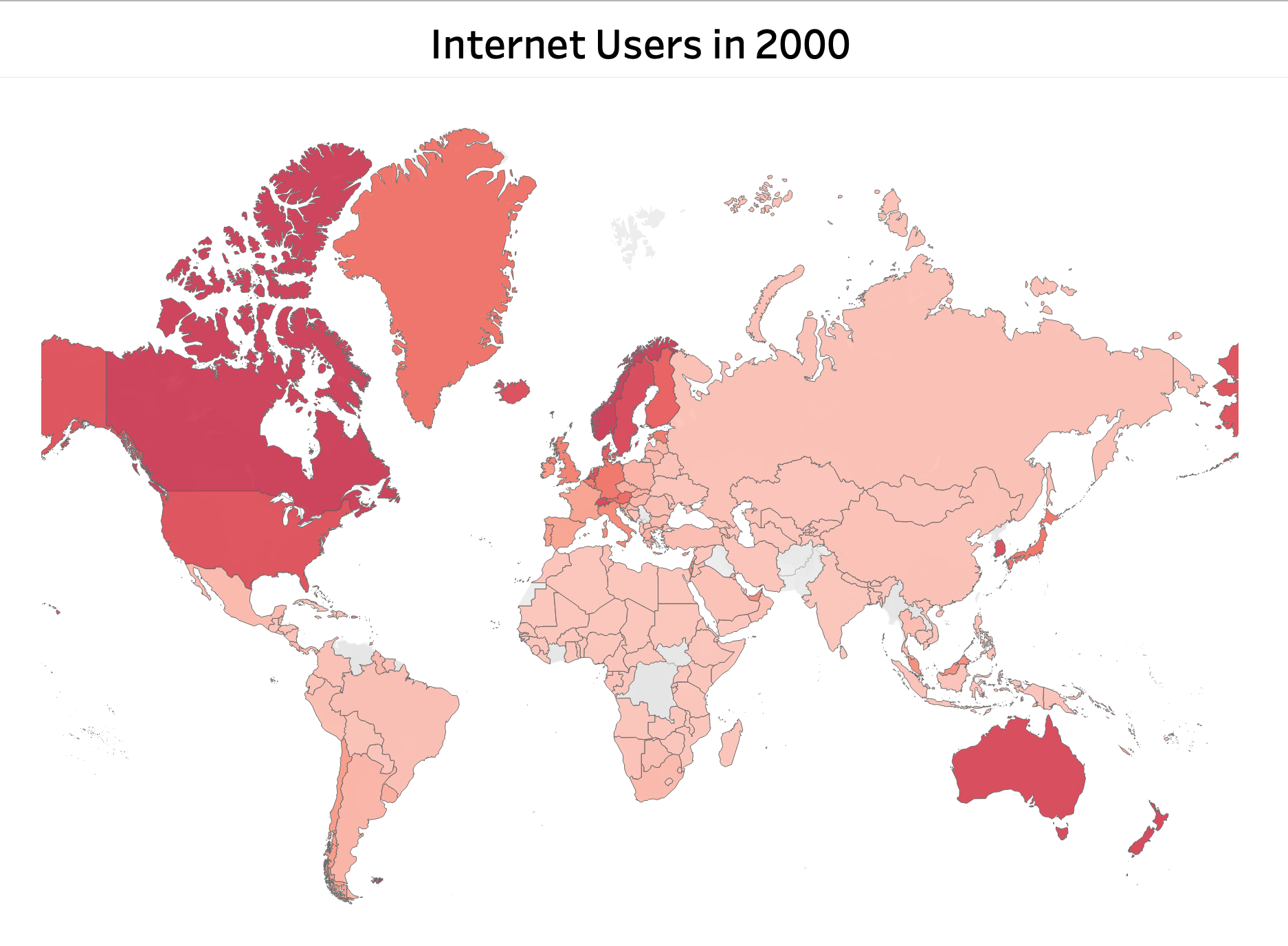 rising Internet usage Worldwide since 2000 – Information Visualization