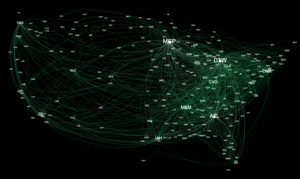 Airline connectivity in the united states – Information Visualization